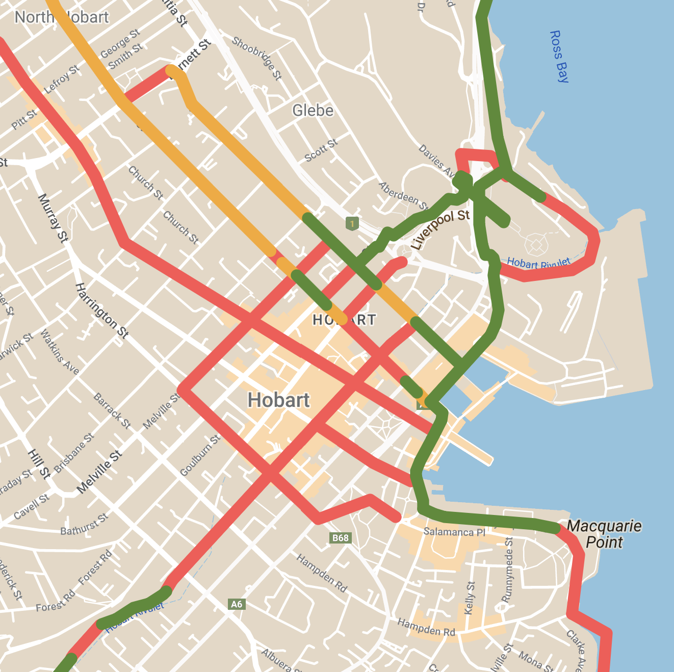 Greater Hobart Cycling Plan - Hobart Streets